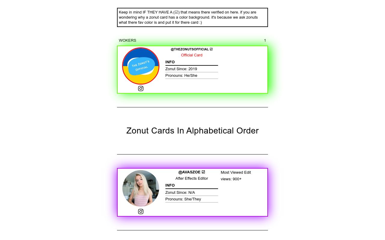 Zonut Cards